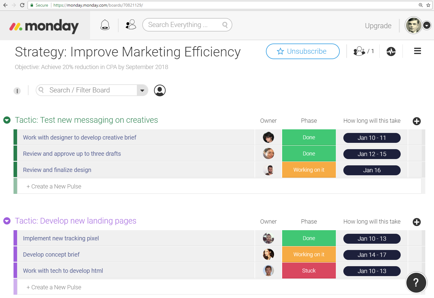 How to create your work plan